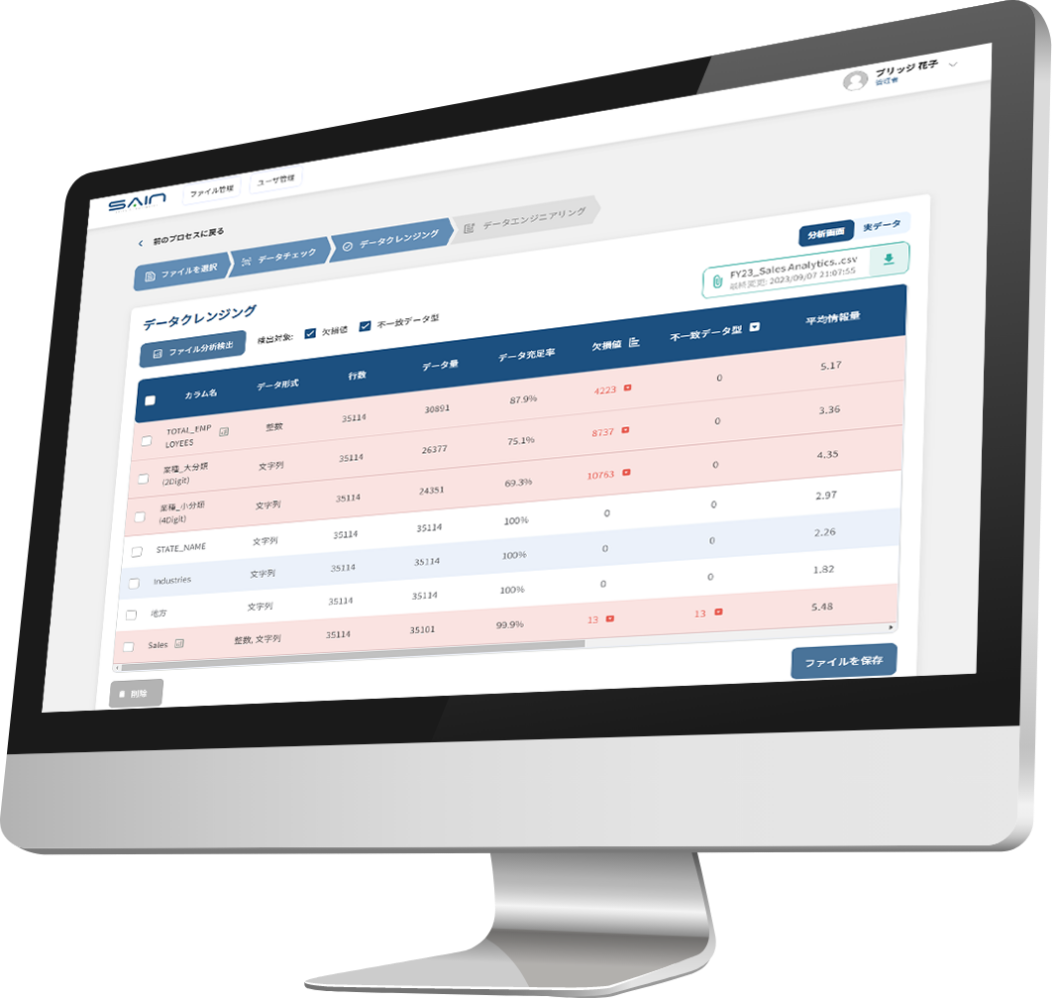 AI活用支援 SAINデータプレパレーション | ブリッジインターナショナル